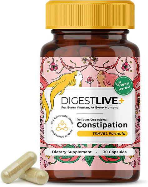 DigestLive Women's Constipation Relief Laxative for Travel, 30 Capsule ...
