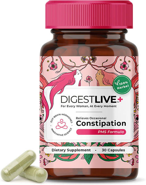 DigestLive PMS Constipation Relief Laxative for Women, 30 Capsules,100 ...